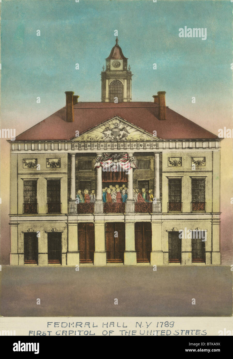 George Washington (1732-1799), took the oath of office on the balcony ...