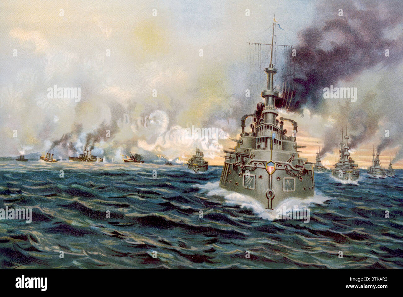 The Battle of Santiago, Cuba, July 3, 1898 Stock Photo - Alamy