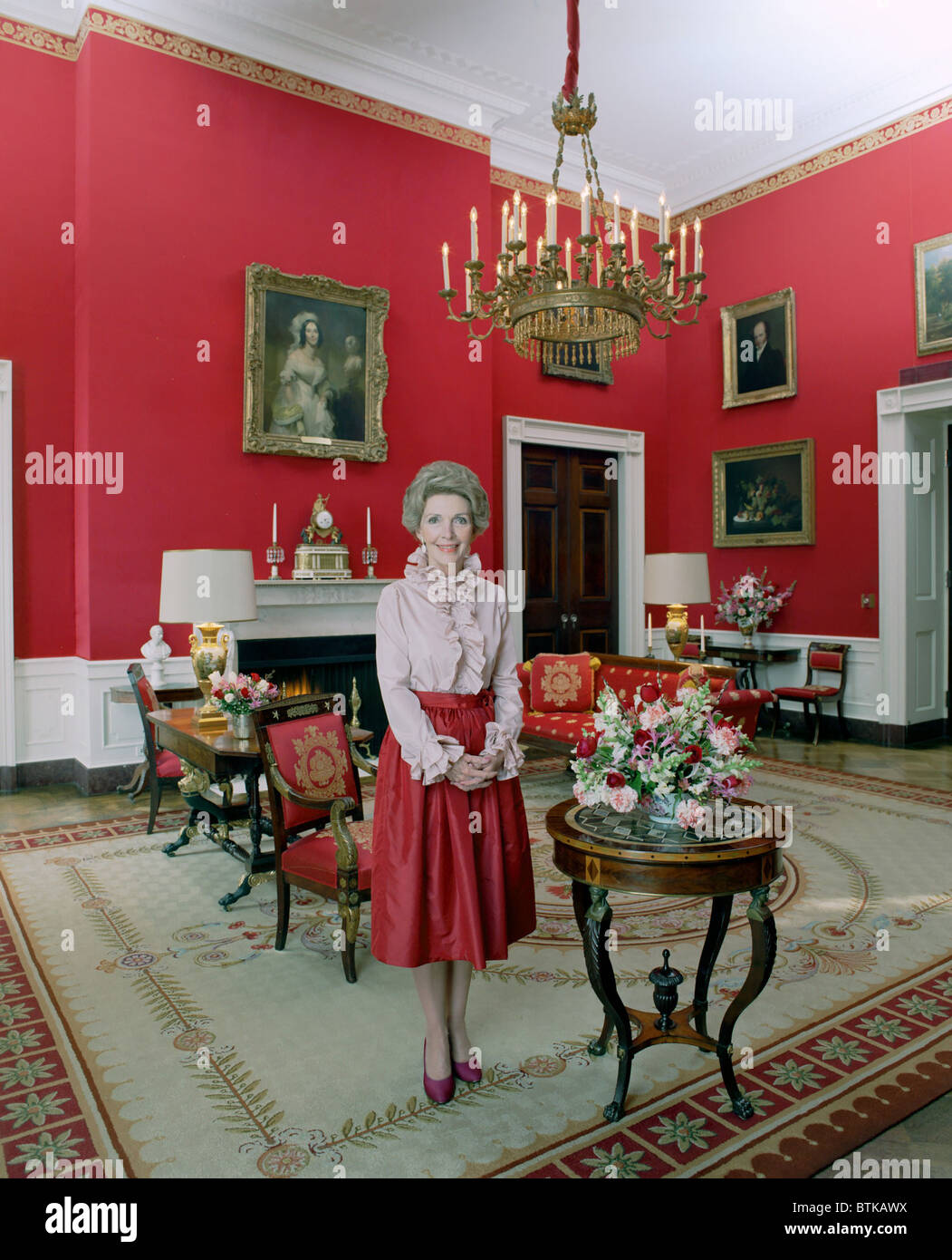Official Portrait of First Lady Nancy Reagan in the Red Room of the ...