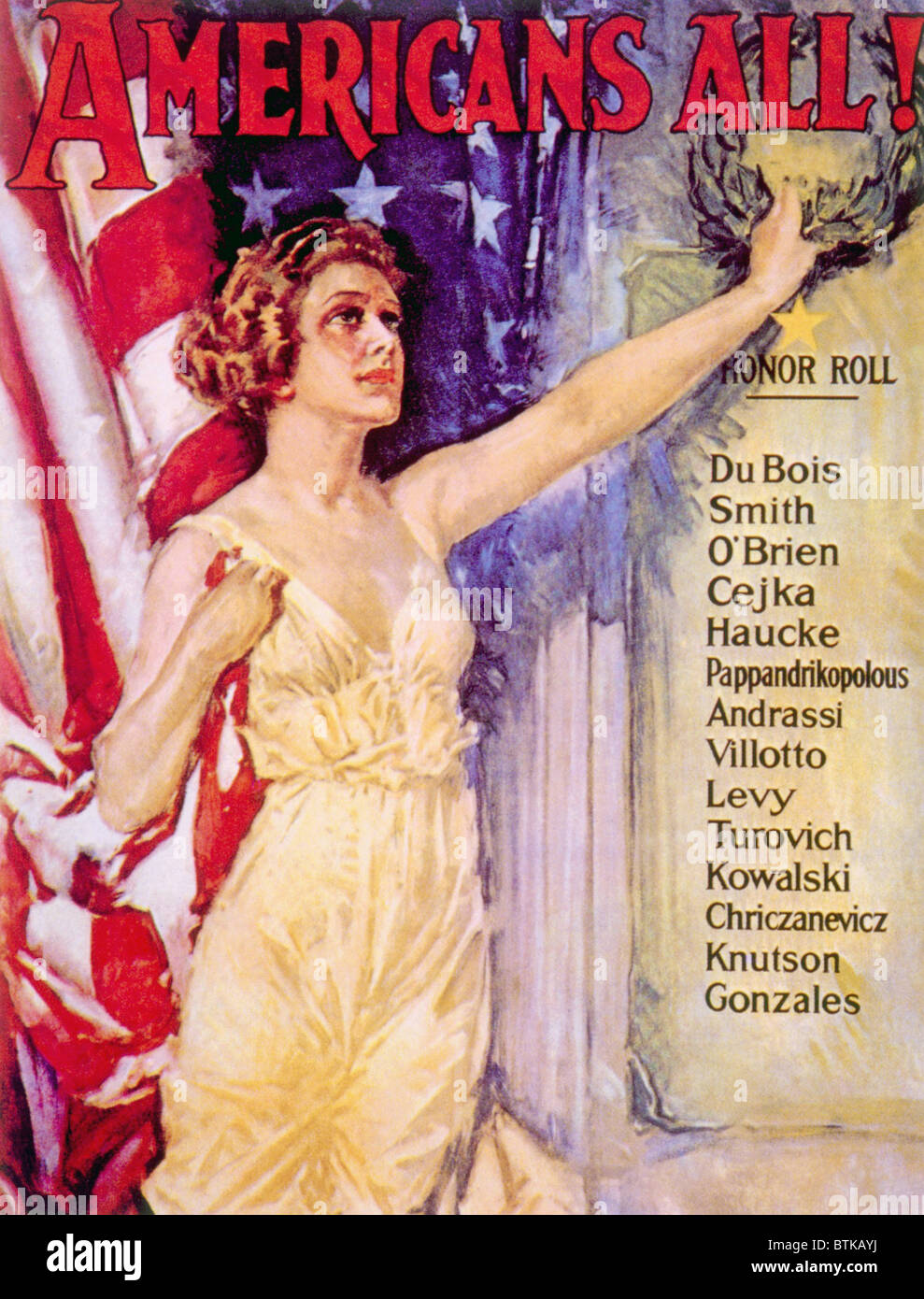 World War I American victory poster depicting ethnic diversity and ...