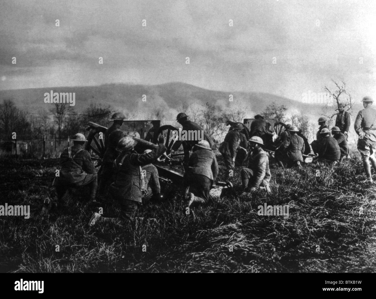 World War I, American 'colored' troops of the 351st Field Artillery ...