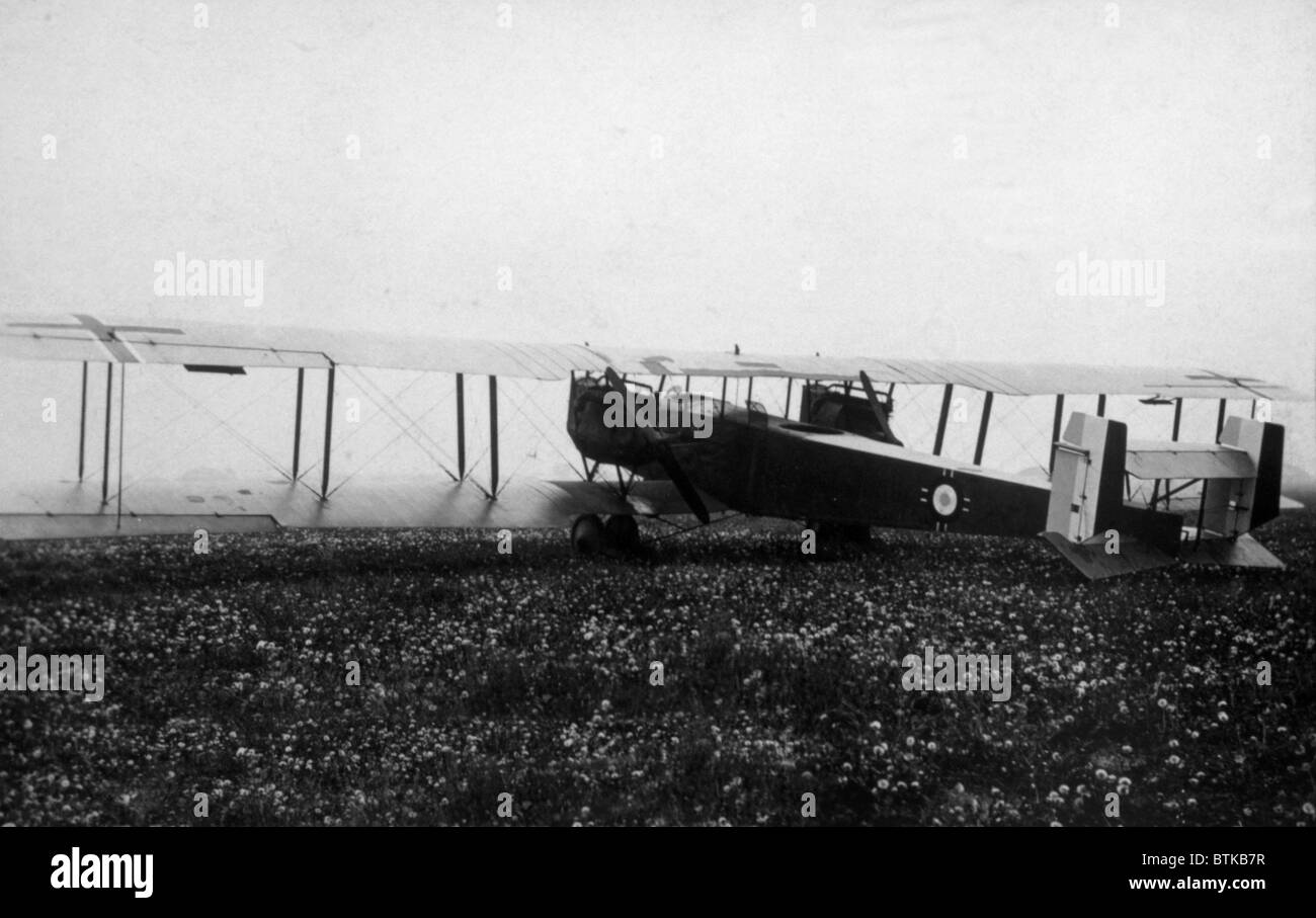 World War I, a captured German Gotha bomber with French insignia, ca ...