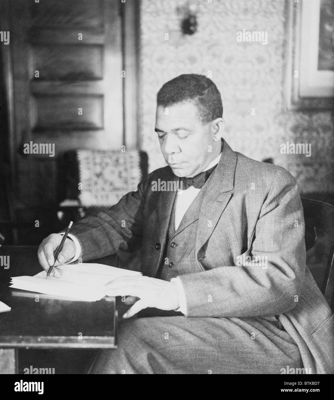 Booker T. Washington (1856-1915), was born a slave in 1856, and worked ...