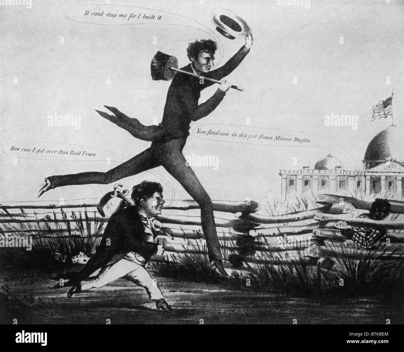 Abraham Lincoln presidential campaign poster depicting him and opponent ...