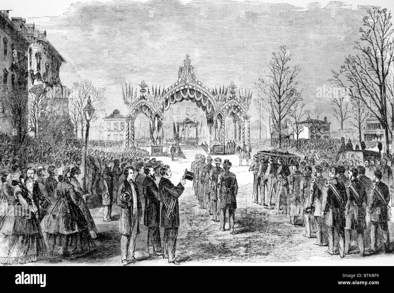 The Funeral of Abraham Lincoln in Chicago, 1865, engraving from Leslie ...