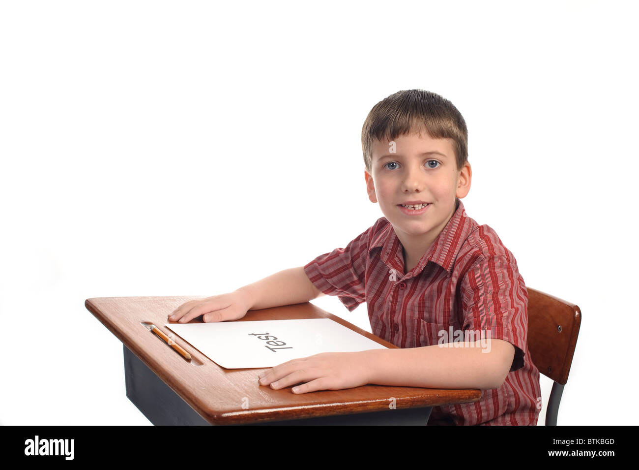 A boy in class about to take a test Stock Photo - Alamy