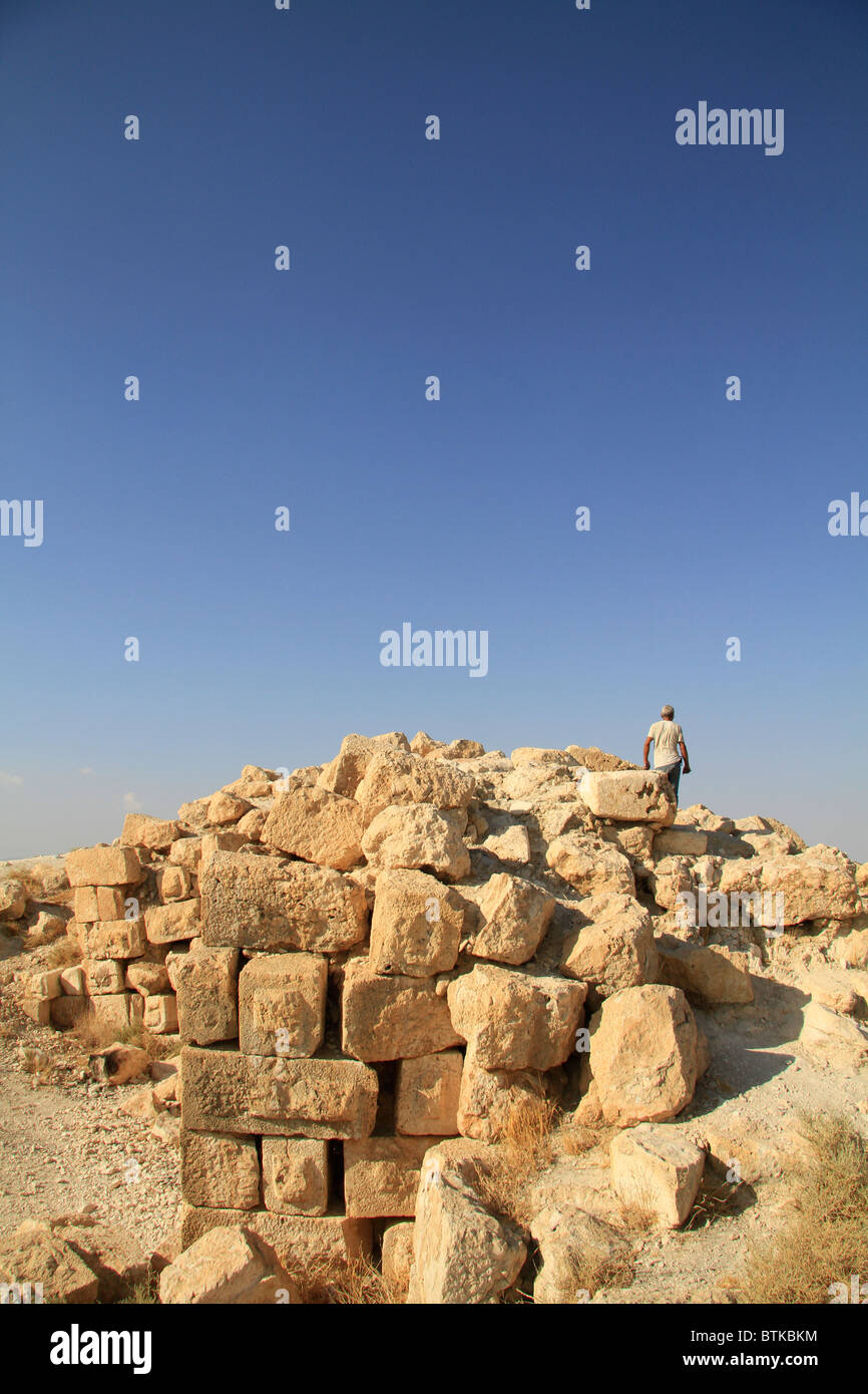 Samaria, ruins of the Hasmonean fortress Alexandrion at the Horn of ...