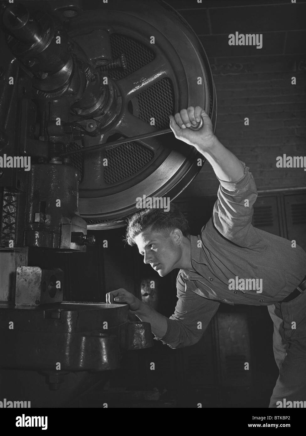 Young man training for war work at a high school in Knoxville ...
