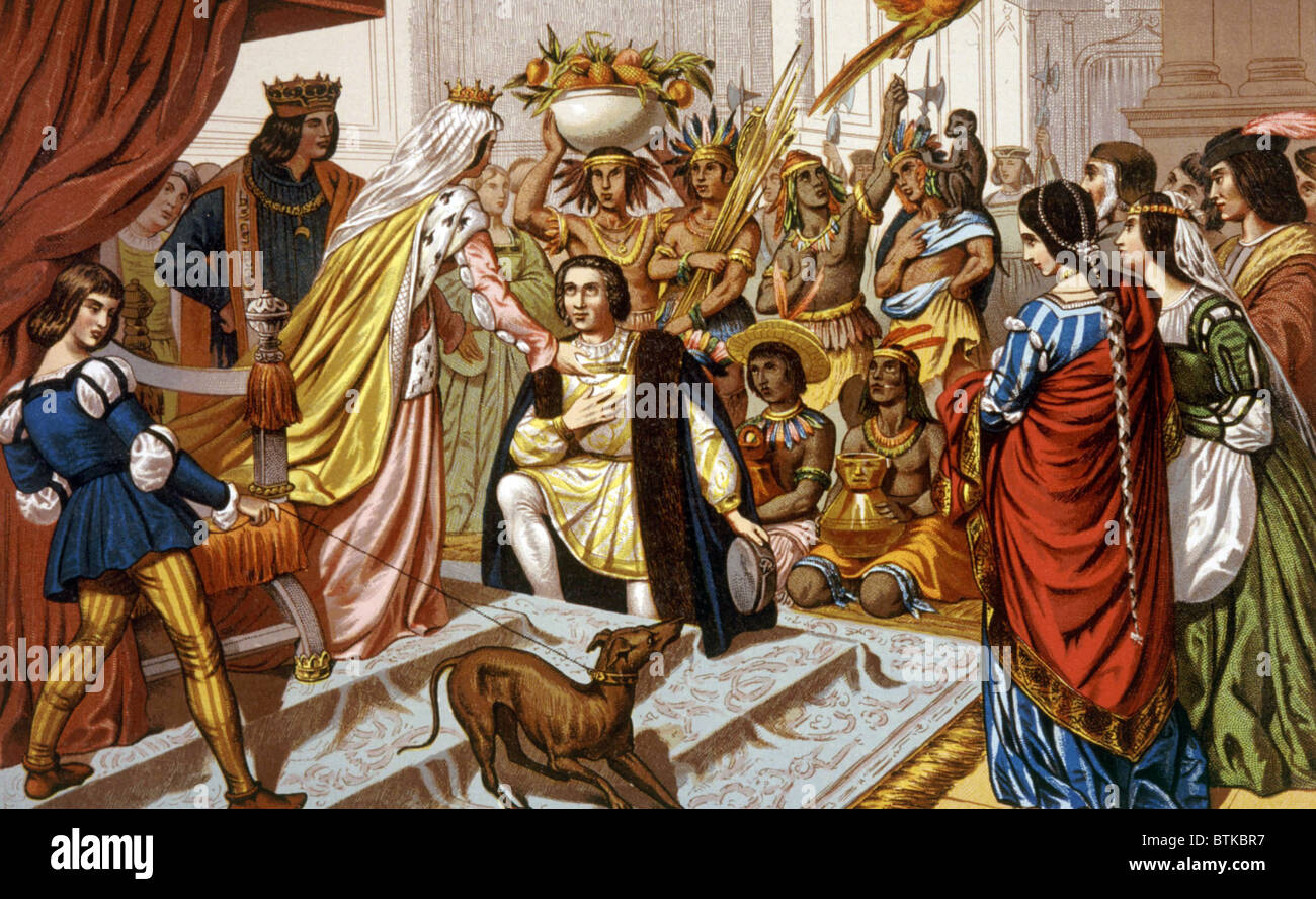 Christopher Columbus received by King Ferninand and Queen Isabella on ...