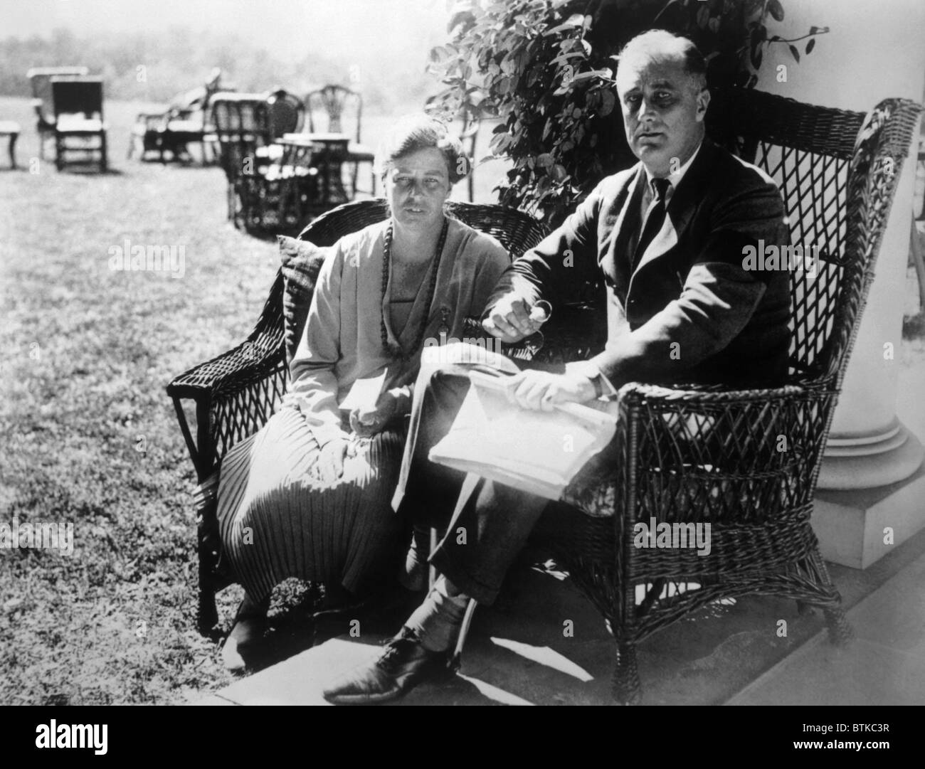First Lady Eleanor Roosevelt, President Franklin D. Roosevelt at their ...
