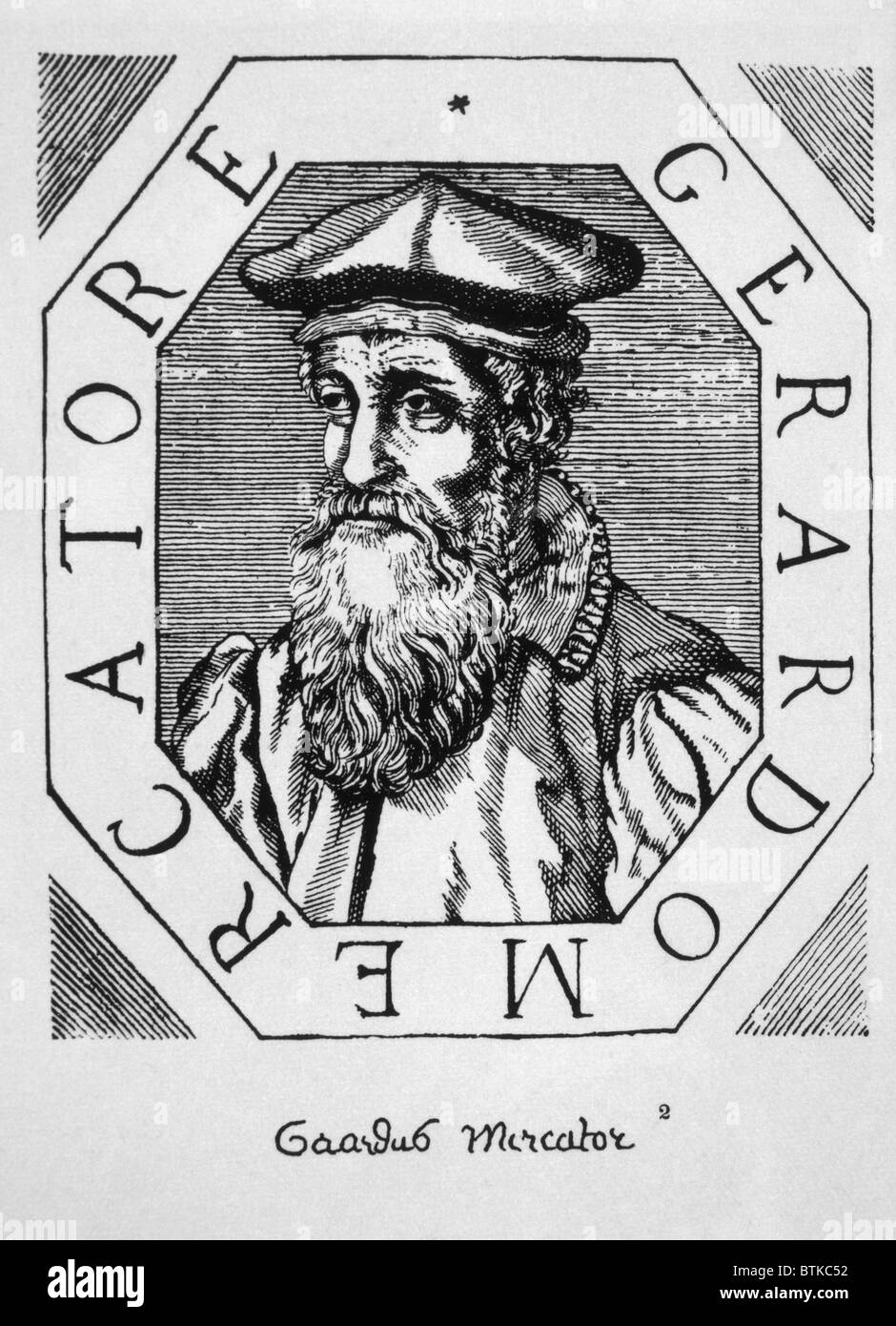 Gerardus Mercator (1512-1594), woodcut 1666 Stock Photo - Alamy