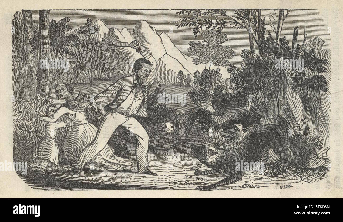 Fugitive slave Henry Bibb with his wife and child are confronted by a ...