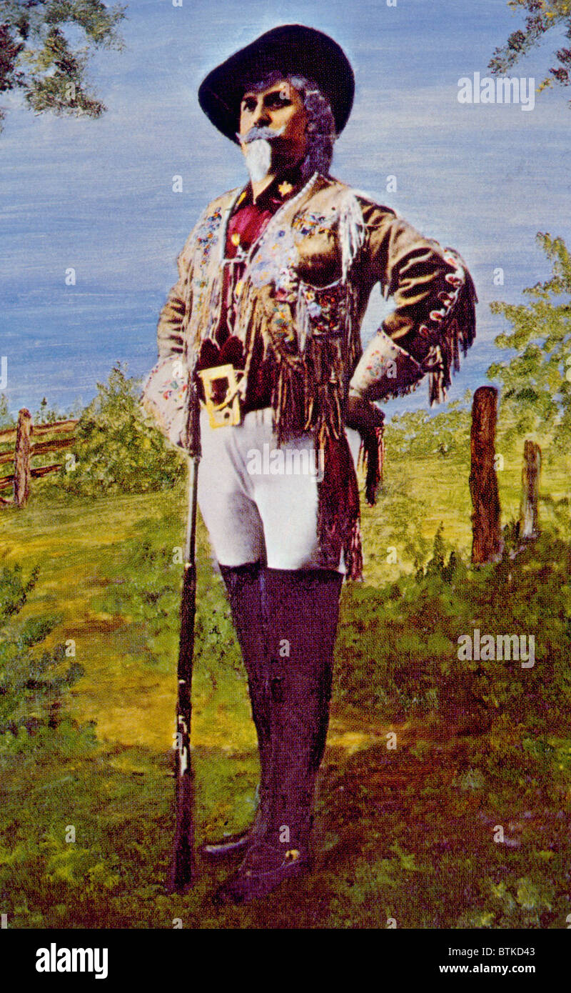 William F. Cody (aka Buffalo Bill Cody) (1846-1917), painting ca. 1883 ...