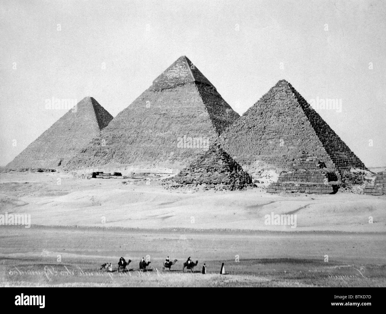 The Pyramids of Gizeh, photograph by C. Zangaki ca. 1880 Stock Photo ...