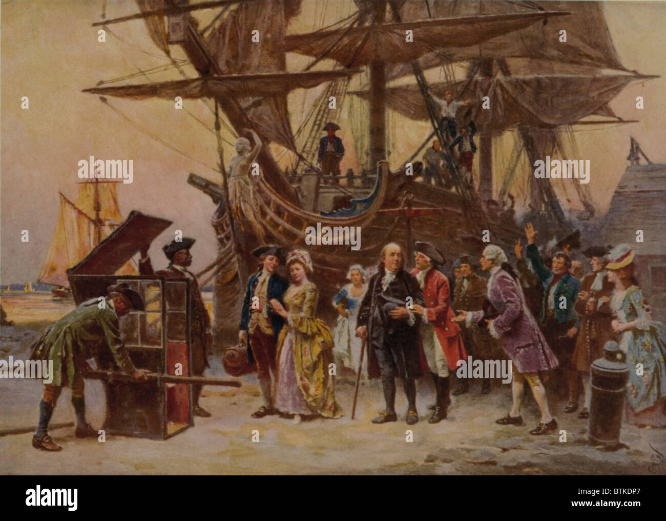 Benjamin Franklin and his family are greeted by Judge Thomas McKean's ...