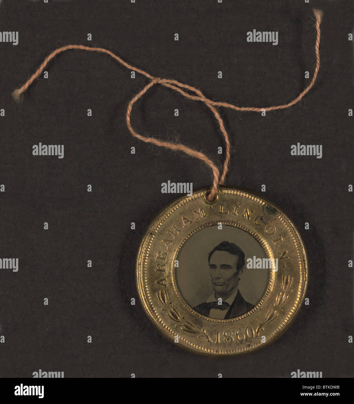 Campaign button for 1860 presidential election showing bust tintype ...