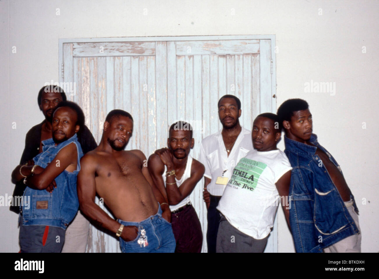 Ray Piri (center, wearing gold watch) and Stimela, South Africa, 1987 ...
