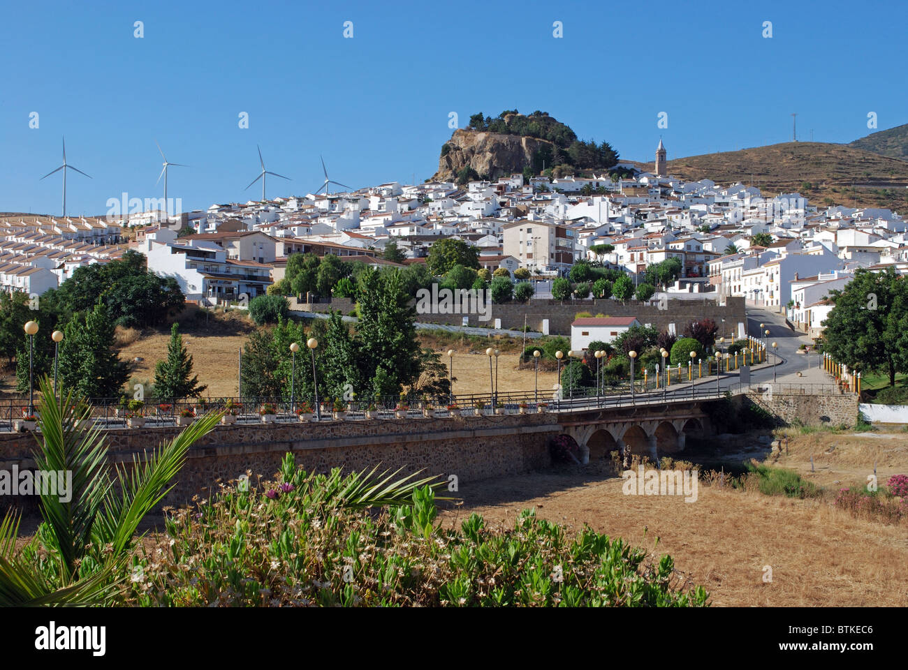 General view of the town, Ardales, Malaga Province, Andalucia, Spain ...