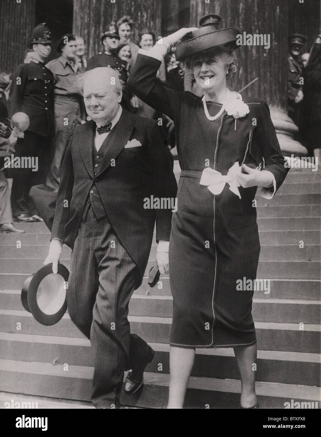 Prime Minister Winston Churchill and Mrs. Churchill leave St. Paul's ...