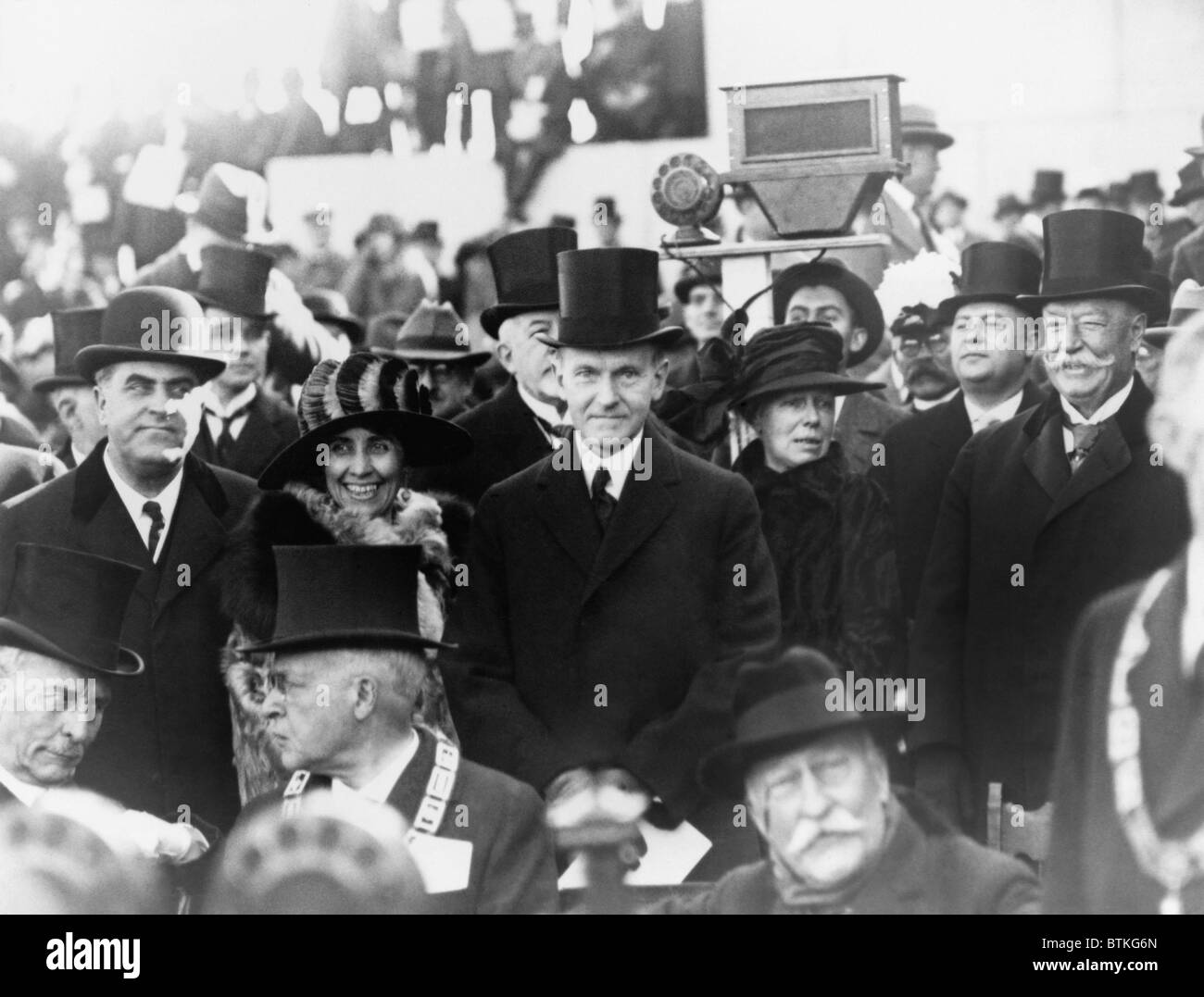 Vice President Calvin Coolidge laying the cornerstone of Masonic Memorial to George Washington ...