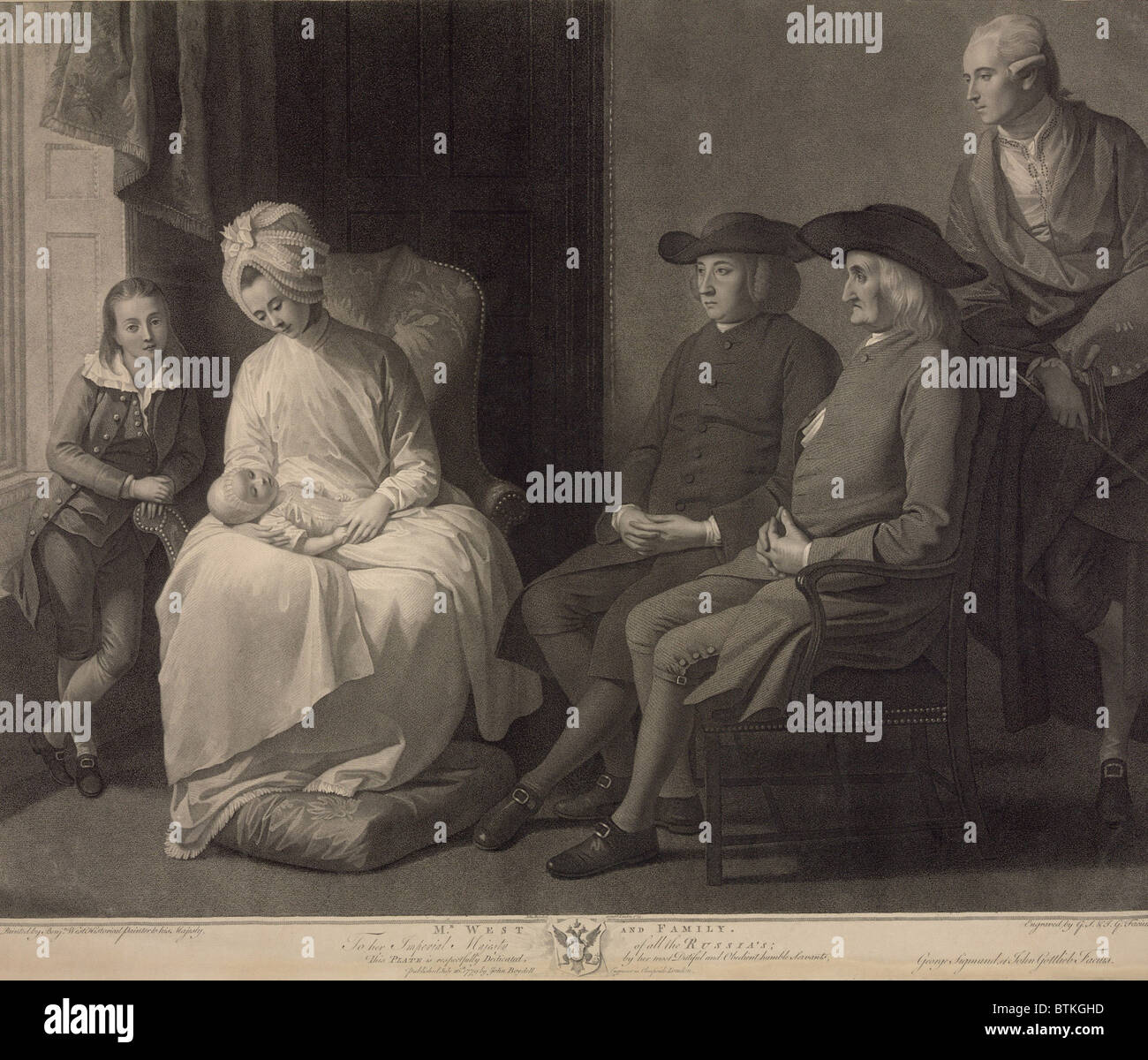Benjamin West (1738-1829), and his family in London, 1779. The American ...