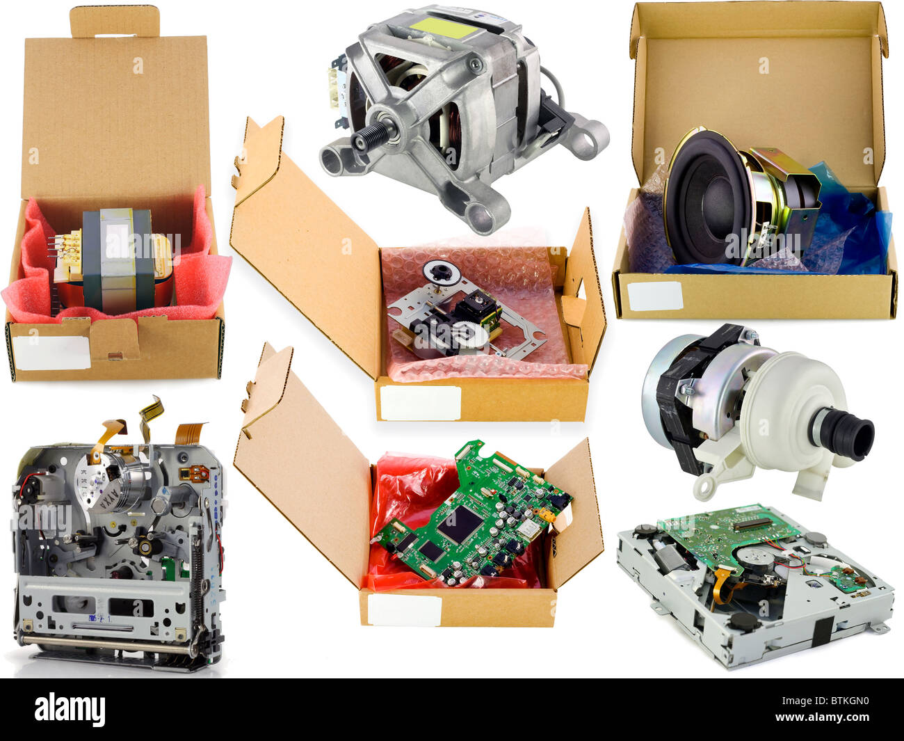 Cardboard spare parts packing set Stock Photo - Alamy