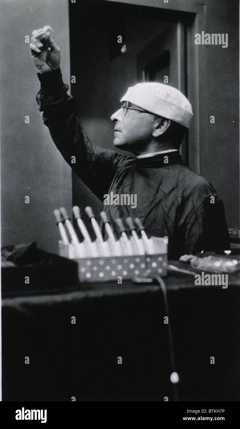 Alexis Carrel (1873-1944), French surgeon in laboratory. He won the ...