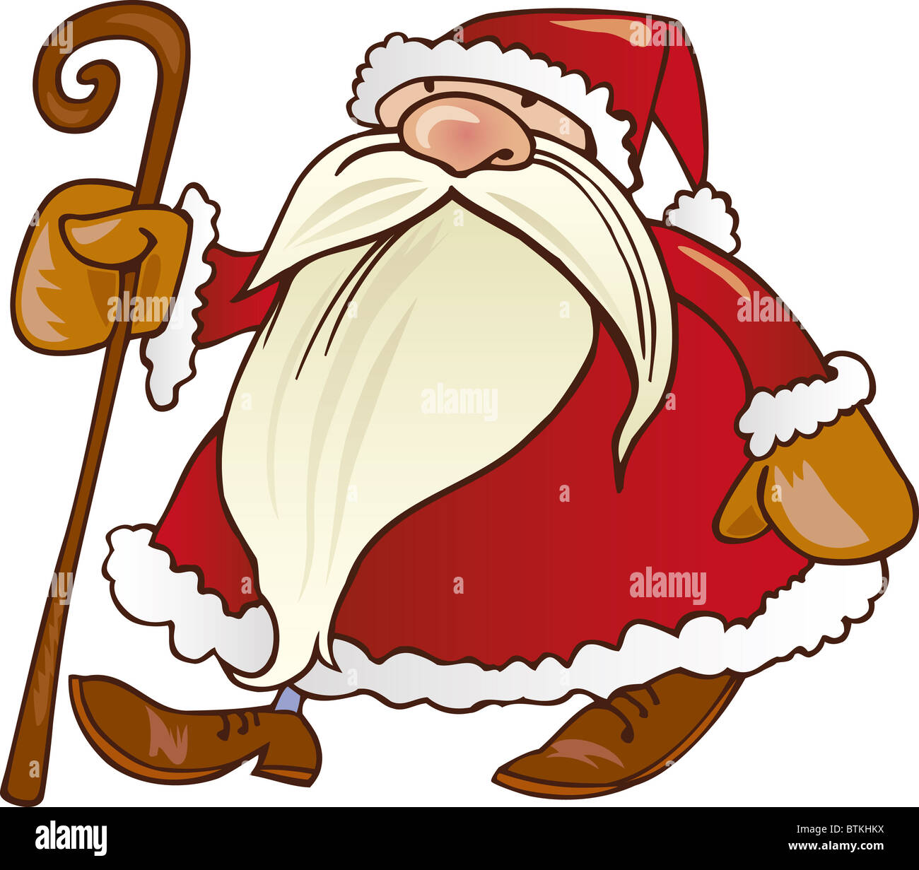 llustration of santa claus with cane Stock Photo - Alamy
