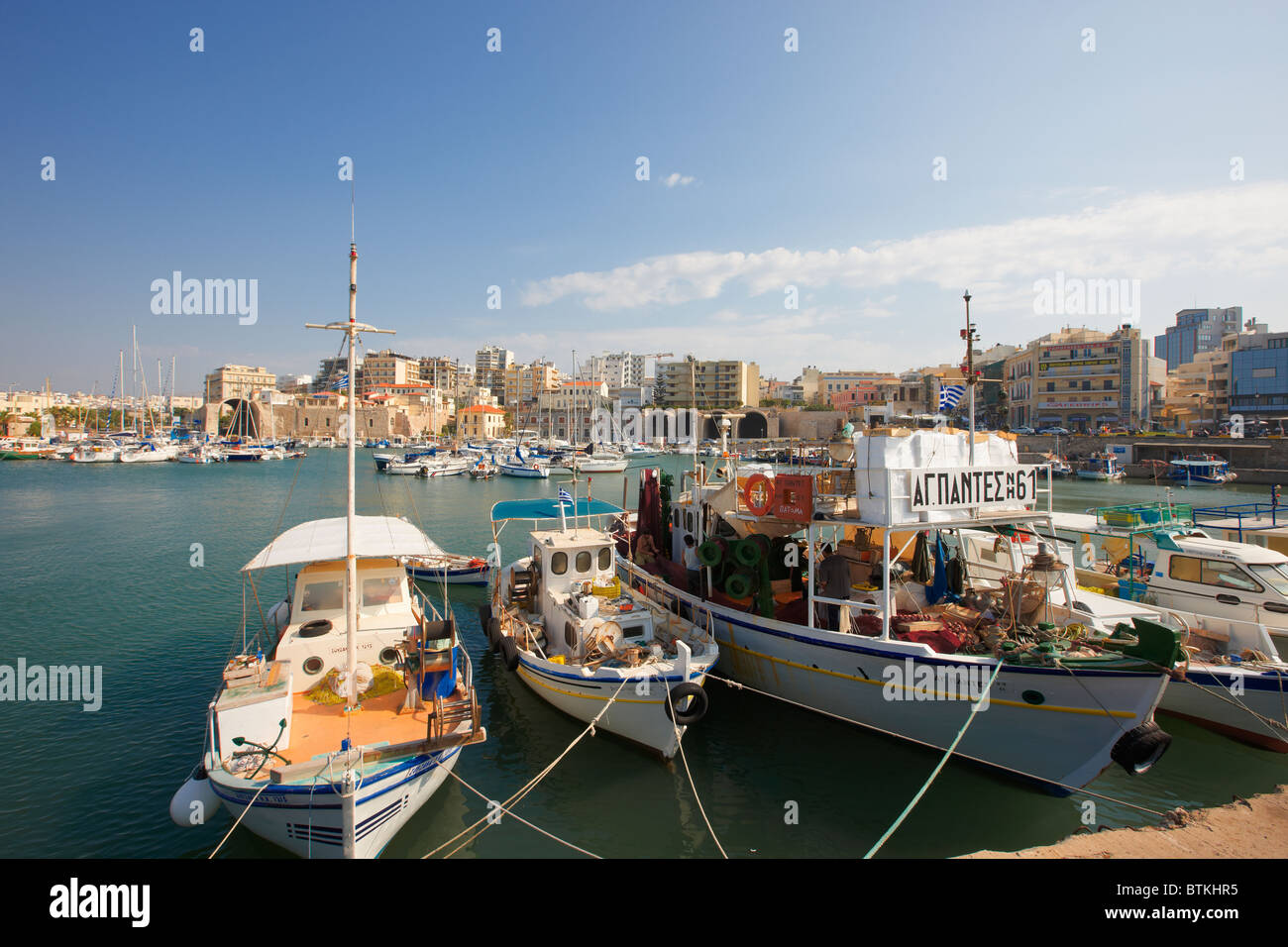 Old Harbour of Iraklion. Crete, Greece Stock Photo - Alamy
