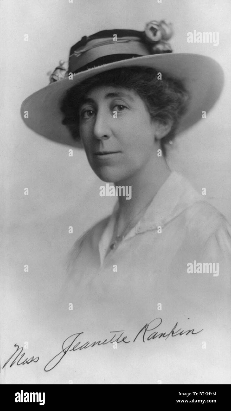 Jeannette Rankin (1880-1973), in 1916, the year she became the first ...