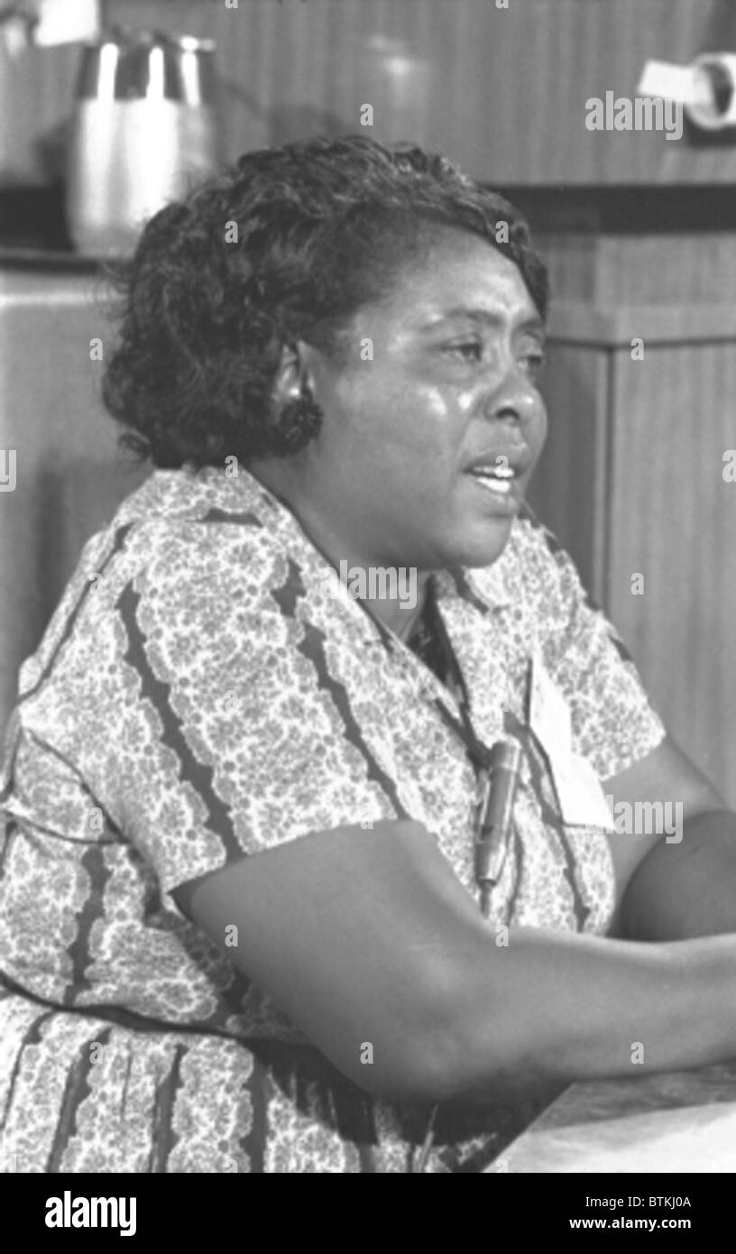 Fannie Lou Hamer (1917-1977), African-American civil rights leader and ...