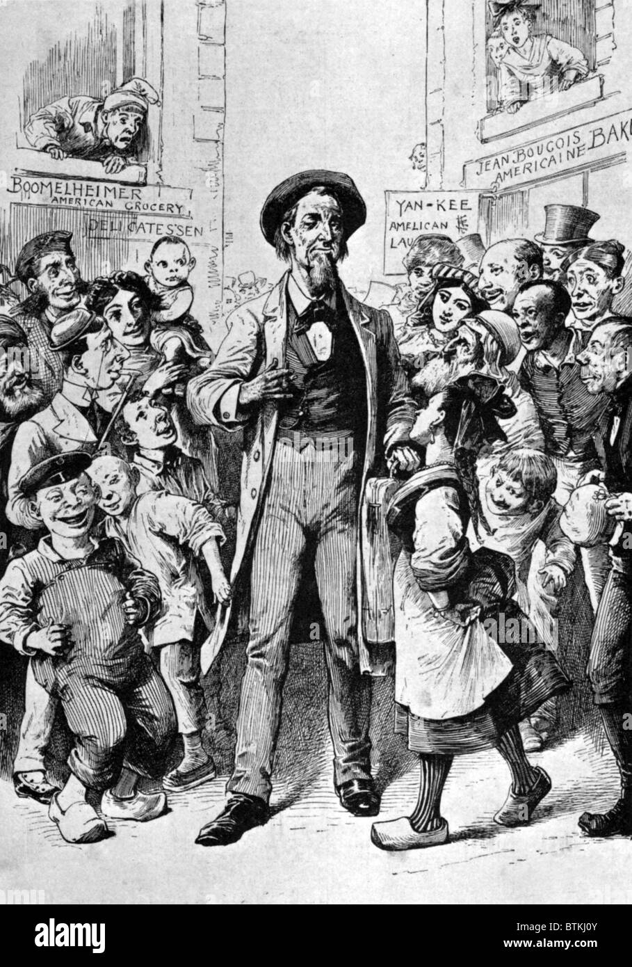 Anti-immigration cartoon entitled UNRESTRICTED IMMIGRATION AND ITS ...