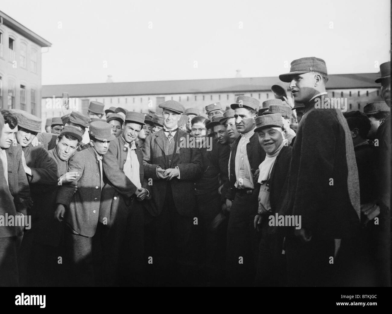 Thomas Mott Osborne, Warden of Sing Sing prison with a group of inmates ...