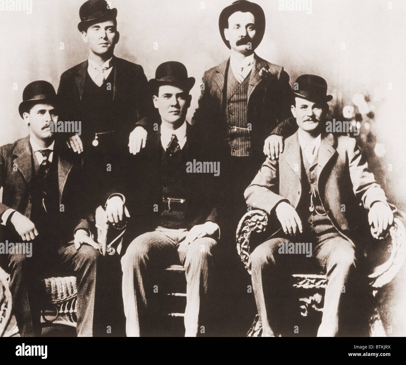 Butch Cassidy's Wild Bunch gang of train robbers in portrait taken in ...
