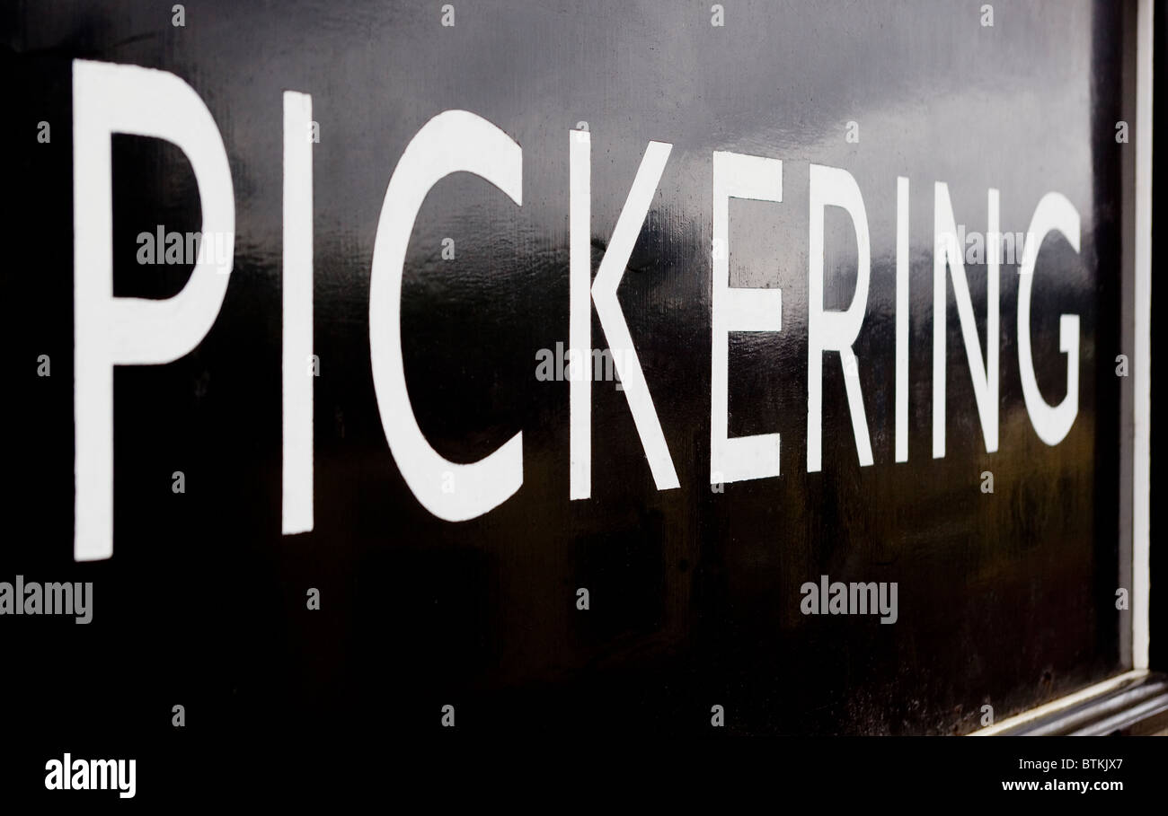 Platform Name Sign at theTrain Station Pickering North Yorkshire ...