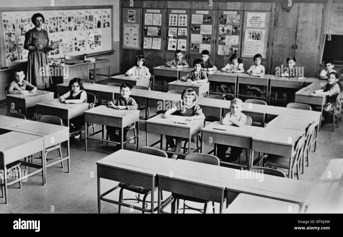 Historical 1960s classroom Black and White Stock Photos & Images - Alamy