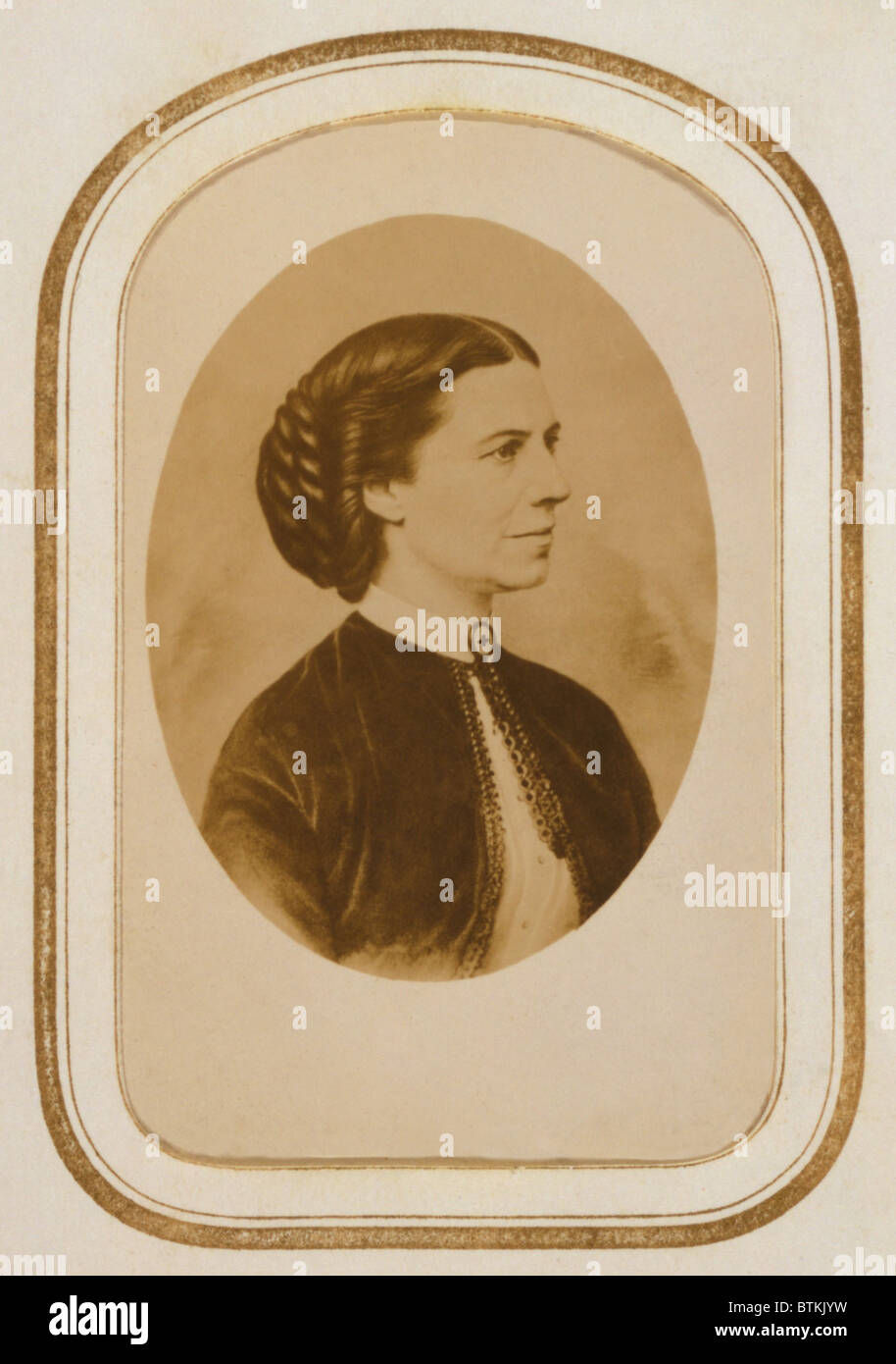 Clara Barton (1821-1912), at the end of the U.S. Civil War, during ...