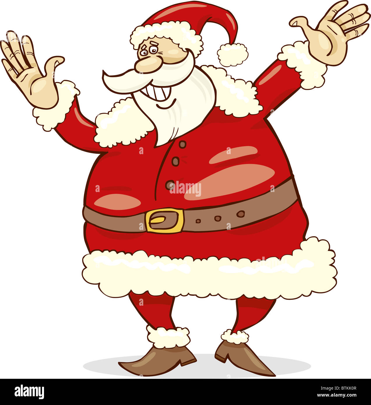 Illustration of cheerful santa claus with open arms Stock Photo - Alamy