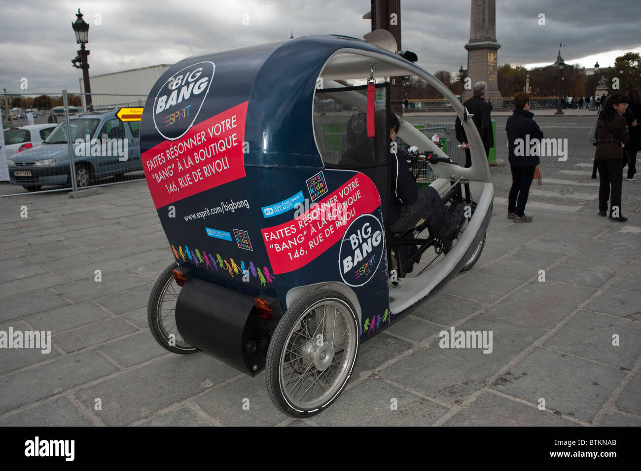 Paris, France, French Advertising, on Tourist Rickshaw outside, Street ...