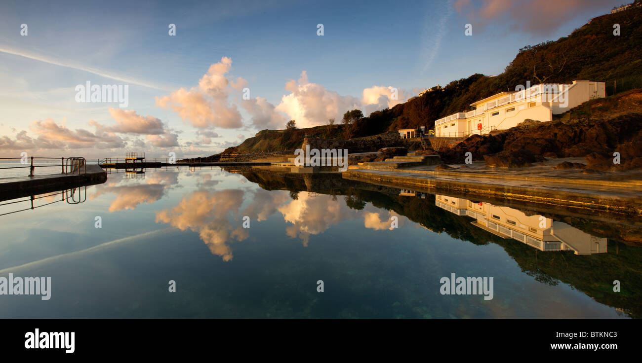 The Bathing Pools at sunrise. The still waters create a perfect ...
