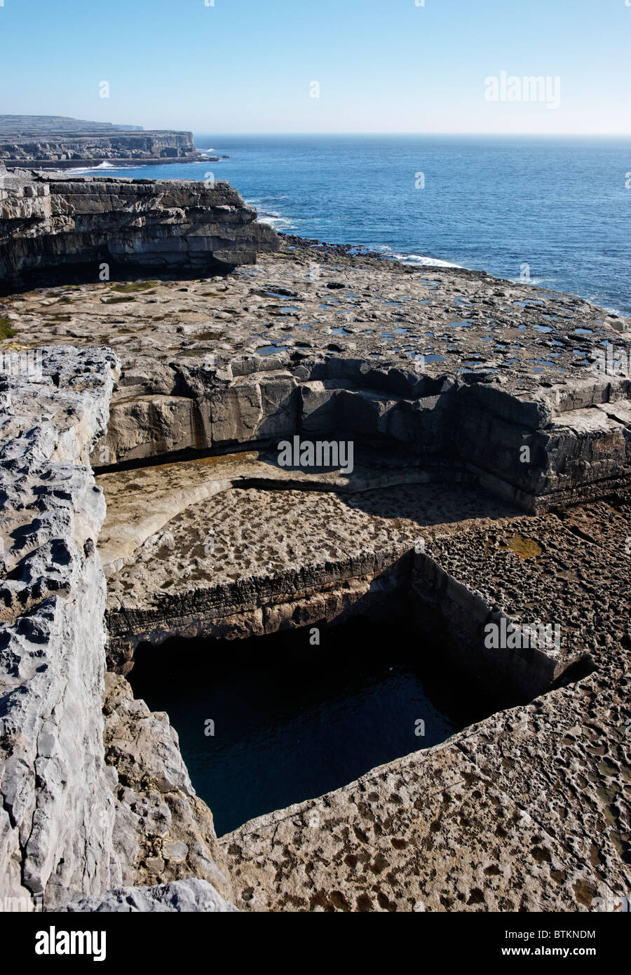 The Worm Hole, Inishmore, Aran Islands, County Galway, Connaught ...
