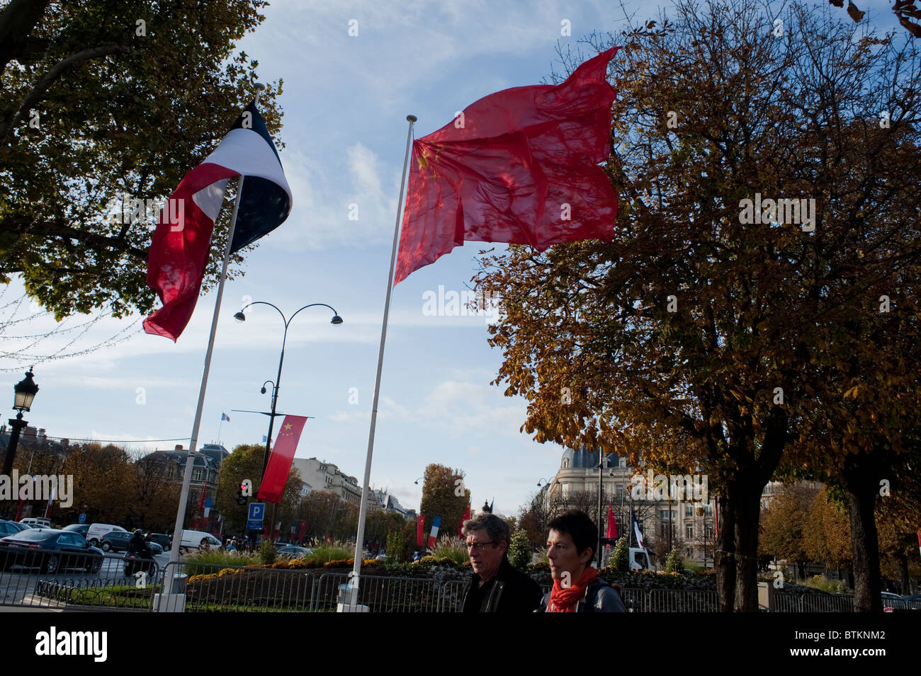 Chinese french flag display paris hi-res stock photography and images ...