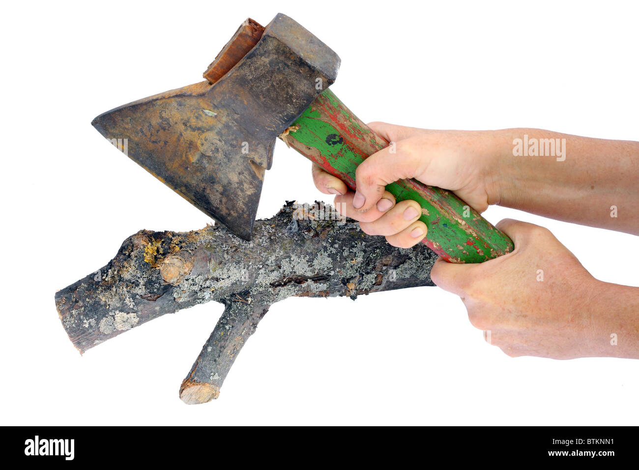 Old farmer axe log hi-res stock photography and images - Alamy