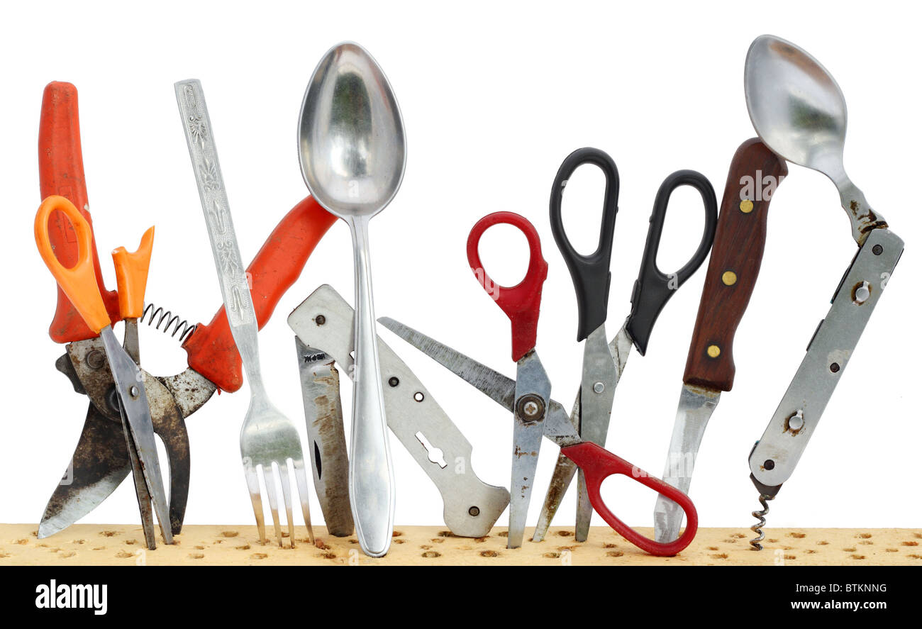 Isolated old rusty tools Stock Photo - Alamy