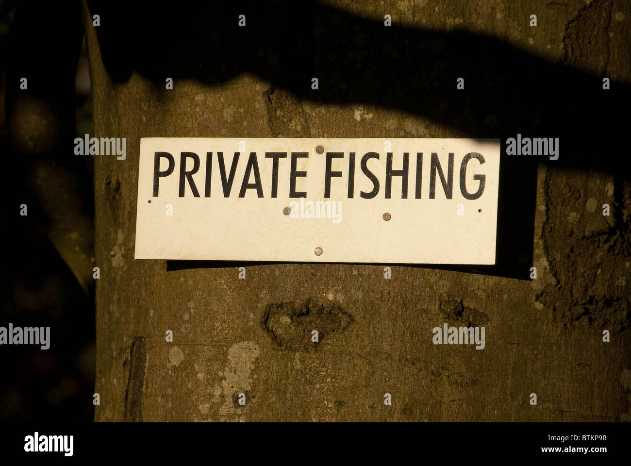 Private Fishing Sign Stock Photo - Alamy