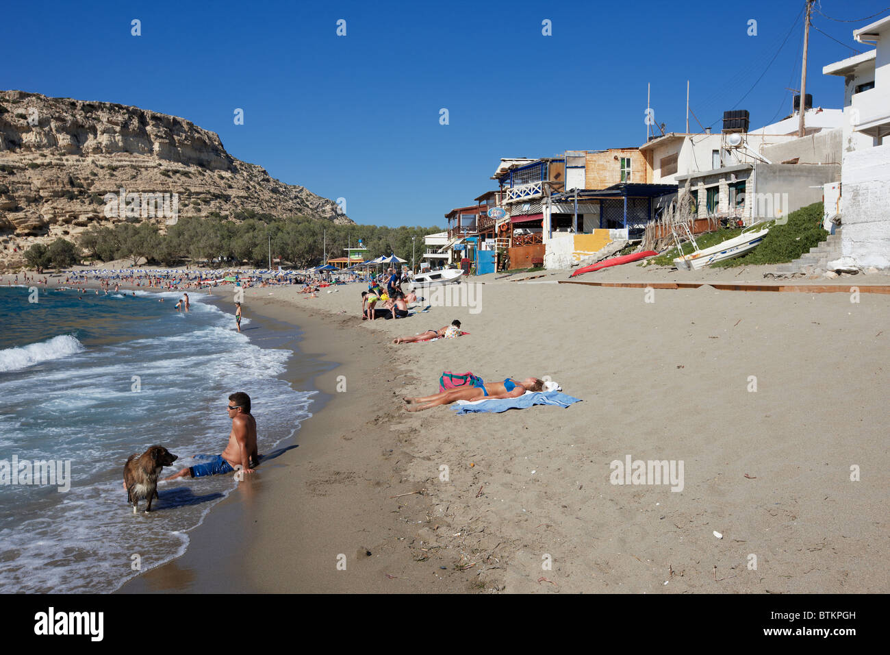 Matala Beach. Crete, Greece Stock Photo - Alamy