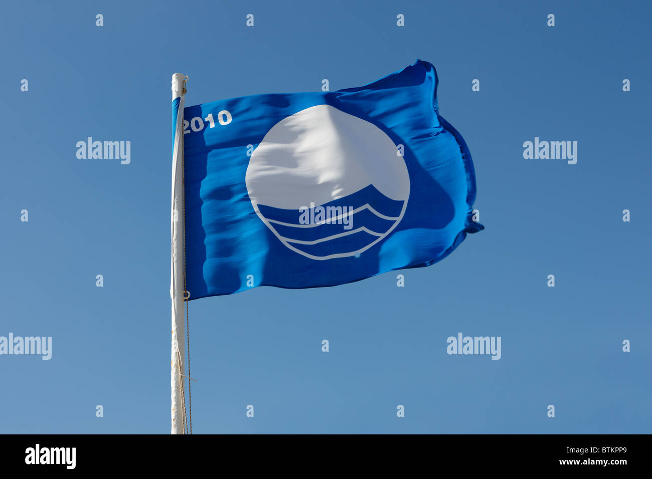 The Blue Flag. Matala beach, Crete, Greece Stock Photo - Alamy