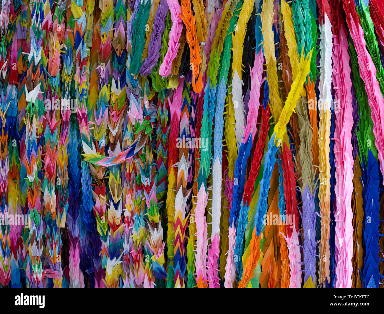 Chains of origami cranes, senbazuru, Himeyuri Peace Museum, Okinawa ...