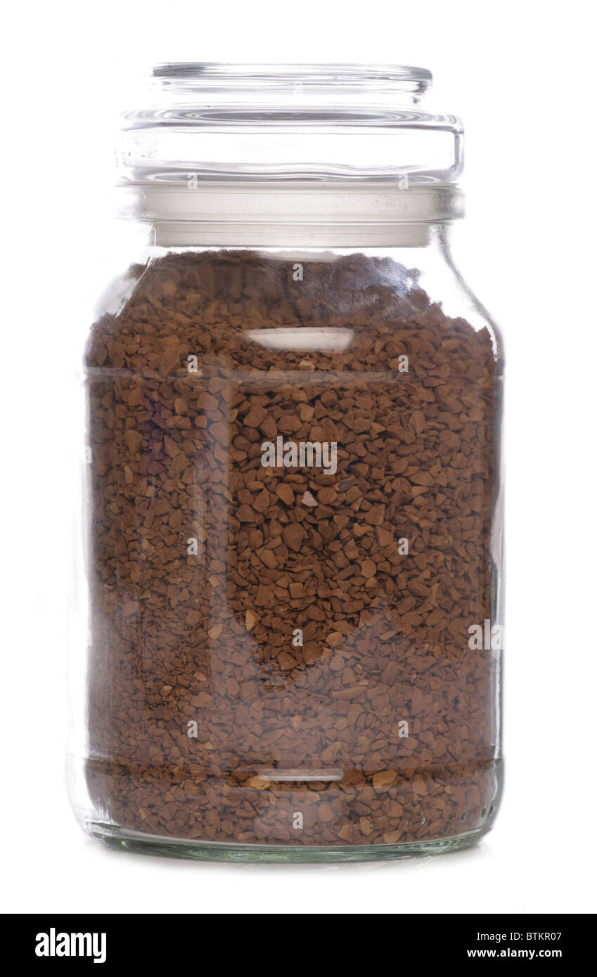 Jar of coffee studio cutout Stock Photo - Alamy