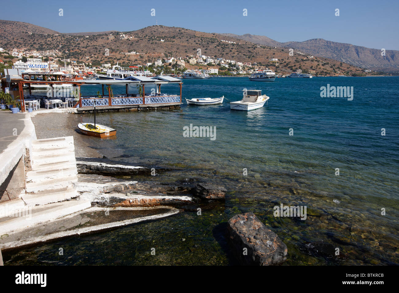 Elounda village. Crete, Greece Stock Photo - Alamy